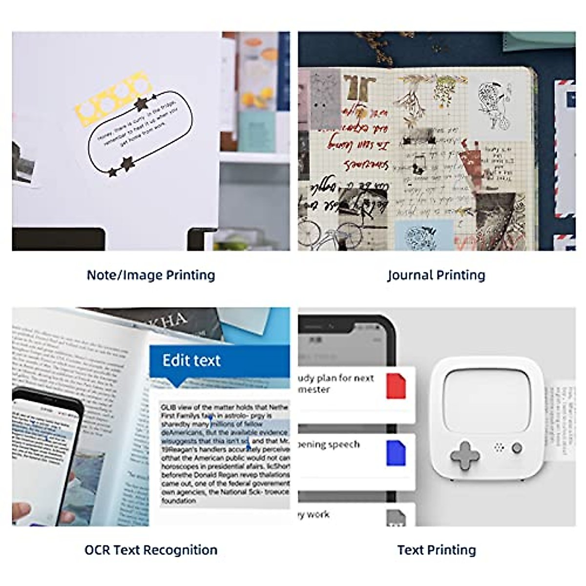 BISOFICE Mini Pocket Photo Printer Portable Thermal Printing Machine 203DPI Wireless BT Connection for Picture Lable DIY Handcraft Instant Printer Sticker Study Work Office Compatible with Android iOS