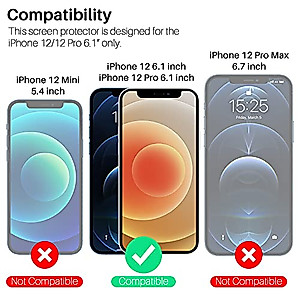 LK 4 Pack Screen Protector for iPhone 12 / iPhone 12 Pro 6.1-inch, Tempered Glass, Alignment Frame Easy Installation, 9H Hardness, Bubble Free, Work Most Cases