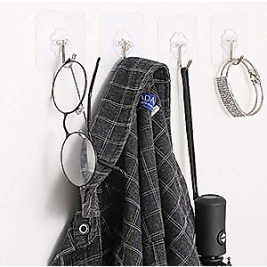 Transparent and Waterproof Adhesive Hooks - Pack of 15