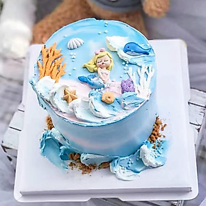 5 PCS Marine Theme Fondant Silicone Mold Seaweed Coral shell crab Shape DIY Handmade Baking Tools, For Theme Cake Cookie Chocolate Candy Decoration Fondant Polymer Clay