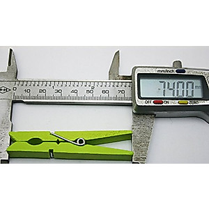 Yongshida Wood Craft Clothespins Pegs with Spring 2.9" Color Green Pack of 40