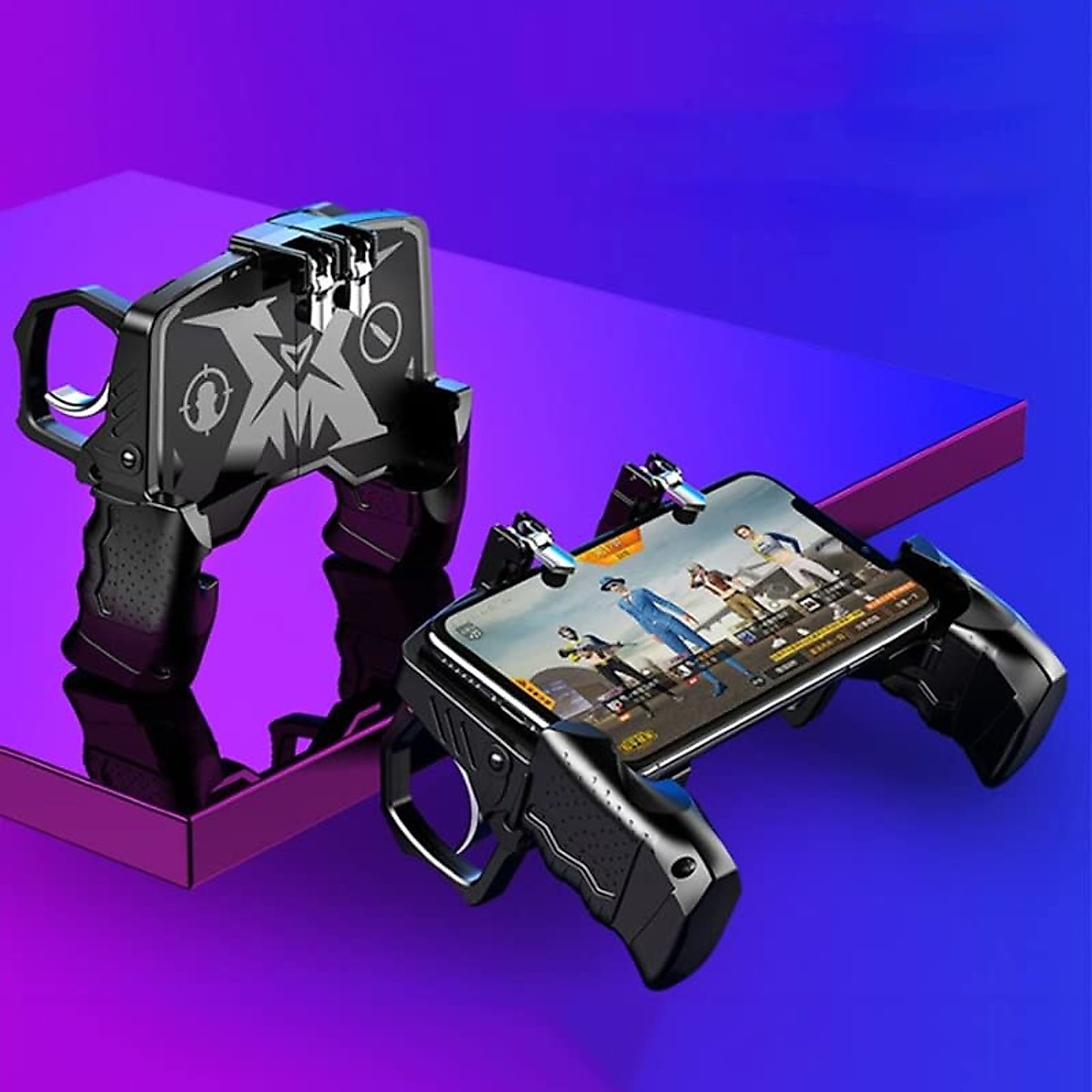 Mobile Trigger Controller Joystick, Metal Control Bar Game Controller,Upgrade Version Gaming Keys Buttons for Phone Game (Black)