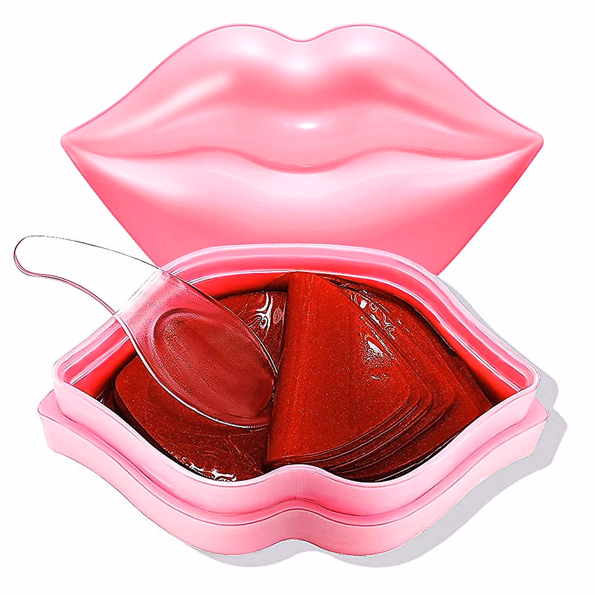 20Pcs Moisturizing/Plumping Lip Mask, Restores Moisture Mask for Dry Lips and Lines Overnight Care, Gel Treatment Masks ​ (Pink)