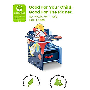 Delta Children Space Adventures Chair Desk with Storage Bin - Ideal for Arts & Crafts, Snack Time, Homeschooling, Homework & More - Greenguard Gold Certified, Blue
