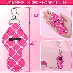 Caffox Chapstick Holder Keychain, 30Pcs Lip Balm Holder with Clip, Chapstick Lipstick Lipgloss Holder Bulk for Lanyards, Keychain