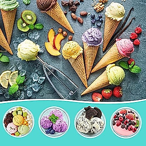 YQL Creami Pint Containers with Silicone Lids Replacement for Ninja Creami Pints and Lids,16oz Cups Compatible with NC301 NC300 NC299AMZ Series Ice Cream Maker,Dishwasher Safe&Leakproof(2 Pack)