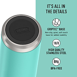 THERMOS ICON SERIES Insulated Water Bottle with Straw Lid - 18 Ounce, Seafoam - Stainless Steel Vacuum Insulated Water Bottle with Straw Lid