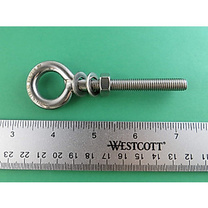 US STAINLESS 2 Pieces Stainless Steel 316 M8 Eye Bolt 8mm x 60mm (5/16" x 2 3/8") Marine Grade Pitch of 1.25