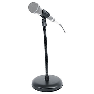 Rockville RDMS7 Desktop Mic Stand w 11.8" Gooseneck+Weighted Base+Webcam Adapter