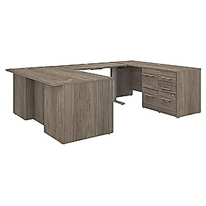 Bush Business Furniture 500 Home Office Desk, 72W, Modern Hickory