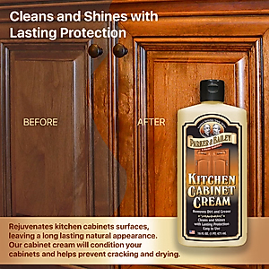 PARKER & BAILEY KITCHEN CABINET CREAM - Multi-surface Wood Cleaner and Polish Furniture Quick Shine Restorer Protector Cabinets Surface Cleaner House Cleaning Supplies Home Improvement
