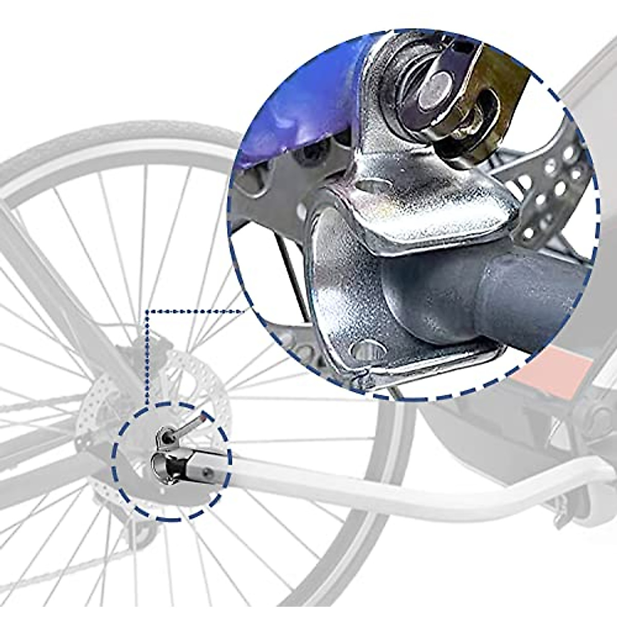 Bike Trailer Hitch for Thule Chariot Bike Trailers Compatible with Thule Chariot Courier Coaster Cadence Axle Mount Bicycle Trailer Strollers (Silver)