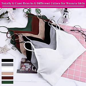 selizo Padded Bralettes for Women, 6 Pcs Sports Bras Women Pack, V Neck Cami Bando Bra Girls, L-XL