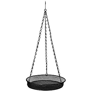 Sorbus Bird Feeder Hanging Tray, Seed Tray for Bird Feeders, Great for Attracting Birds Outdoors, Backyard, Garden (Black)
