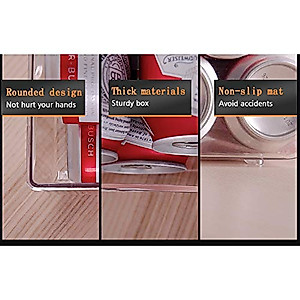 Set of 4 Refrigerator Organizer，Drink Soda Can Beverage Food Clear Plastic Holder for Fridge Freezer Cabinets Cupboard Kitchen …