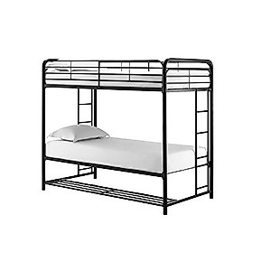 DHP Bonnie Metal Bunk Bed with Storage Drawers, Twin, Black