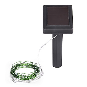 Solar Powered String Lights, 100 LED Copper Wire Lights, Waterproof Starry String Lights, Indoor/Outdoor Solar Decoration Lights For Gardens, Patios, Homes, Parties: 20 ft, Green