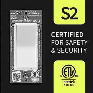 Zooz 700 Series Z-Wave Plus On/Off Switch ZEN71, White | Direct 3-Way (No Add-On Switch Needed) | Z-Wave Hub Required