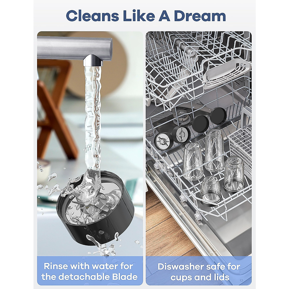 Ganiza Smoothie Blender, Blender for Shakes and Smoothies, 15-Piece Personal Blender and Grinder Combo for Kitchen, Smoothies Maker with 4 BPA-Free Portable Blender Cup, Nutritious Recipe, MAX 900W