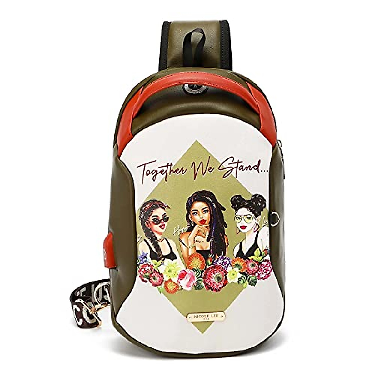 Nicole Lee Sling Backpack with USB Charging and Earphone Ports (JOURNEY OF STEPHANIE)