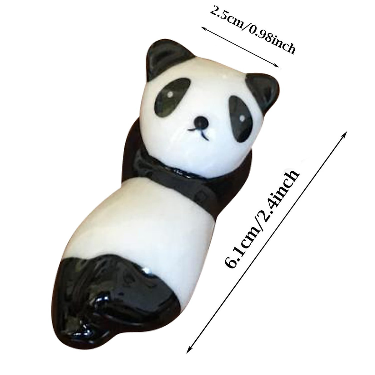 MIUFA Ceramic Cute Panda Chopsticks Rest Stand Holder for Chopsticks, Forks, Spoons, Pen,Gift for Boys Girls (Set of 8pcs)