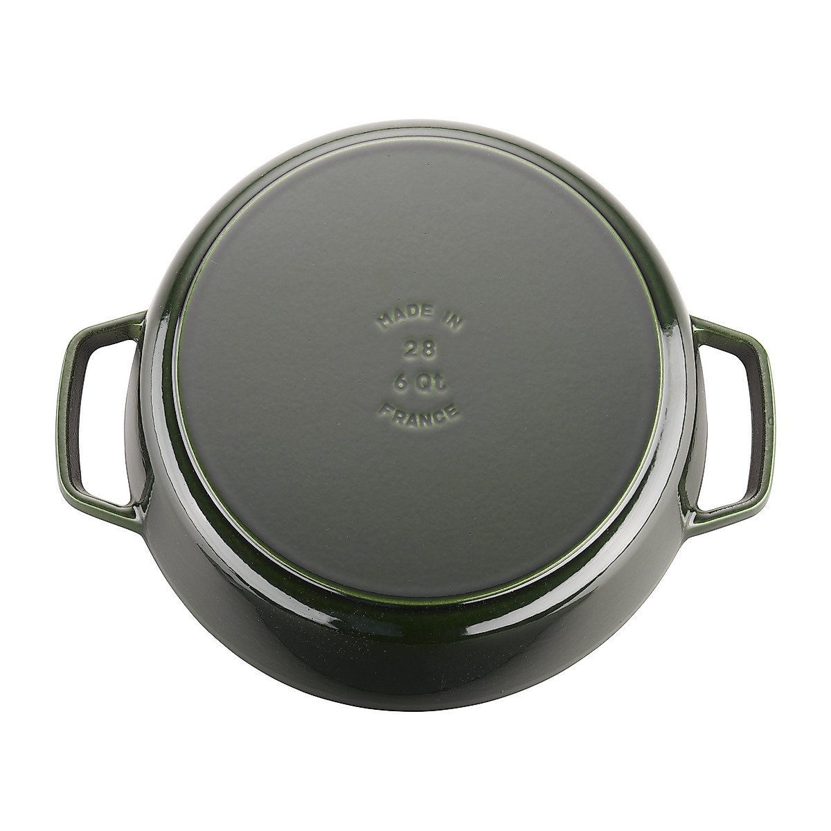 Staub Cast Iron 6-qt Cochon Shallow Wide Round Cocotte - Basil, Made in France
