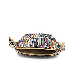 Core Hemp Multi Pocket Crossbody Bag Purse Made From Pure Hemp (Natural)