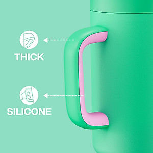 ENCOOL 40 oz Tumbler with Handle and Straw, 100% Leakproof Insulated Tumbler with Lid and Straw, Stainless Steel Travel Mug, Keeps Cold for 34 Hours, Car Cup Holder Friendly (Forest)