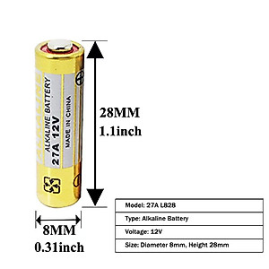 Pack of 5 A27 27A 12V MN27A Alkaline Battery