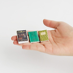 X Hot Popcorn Miniatures Dollhouse Books, 1:12 Scale Mini Books Library Bookshelf Fillers Mini House Accessories Wooden Mini Books Model Decoration for Doll House Decor 25PCS