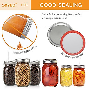 100Pcs/50 sets Canning Jar Lids and Rings Wide mouth, Split-type Lids with Silicone Seals Rings Leak Proof and Secure Canning Jar Caps