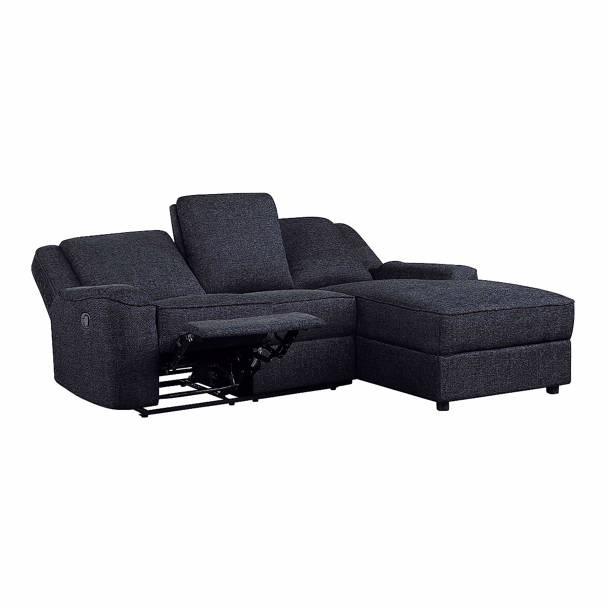 Lexicon Velsen 2-Piece Reclining Sectional Sofa with Right Chaise, Ebony