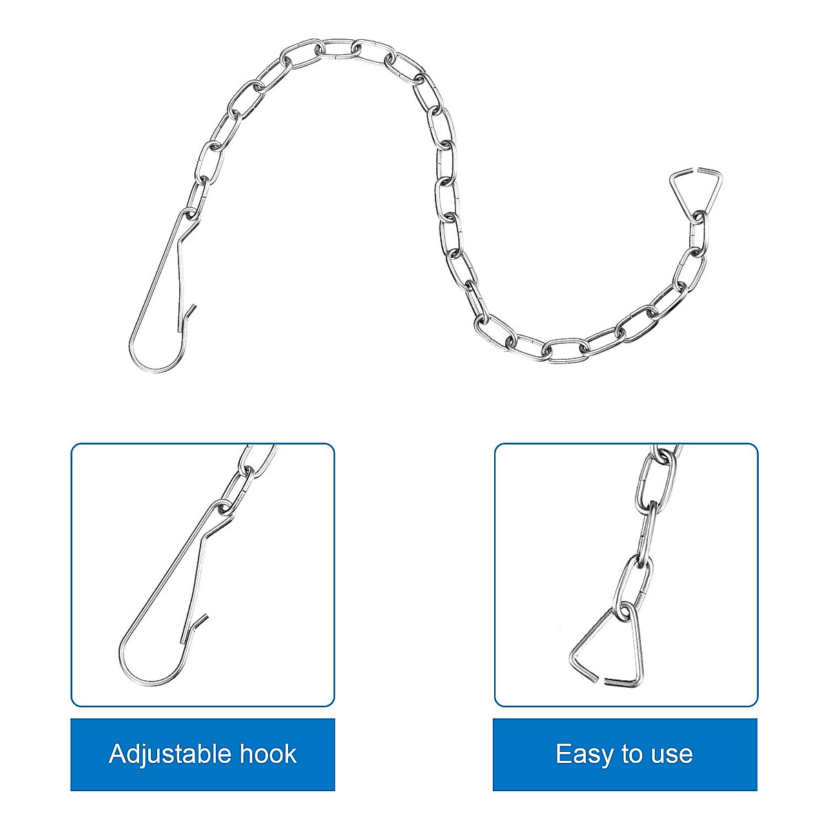 Toilet Handle Chain Stainless Steel Toilet Flapper Lift Chain Replacement Fits Most Toilet Flappers (3)