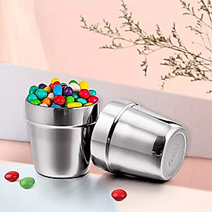 E-far Cups for Toddlers Kids, 6 Ounce Stainless Steel Insulated Tumblers for Children Preschoolers, Training & Transition, Double Wall & Shatterproof, Mirror Polished & Dishwasher Safe - 6 Pack