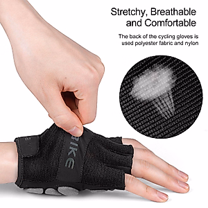 INBIKE 3MM EVA Pad Breathable Fingerless Cycling Gloves Reflective Lightweight Biking Gloves for Men Women Black XX-Large