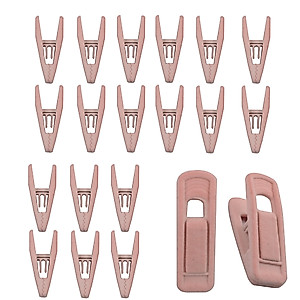 AUXBC Pink Velvet Hanger Clips, Non-Slip Velvet Clips Strong Finger Clips Clothes Clips Pants Hangers Clips, 20PCS