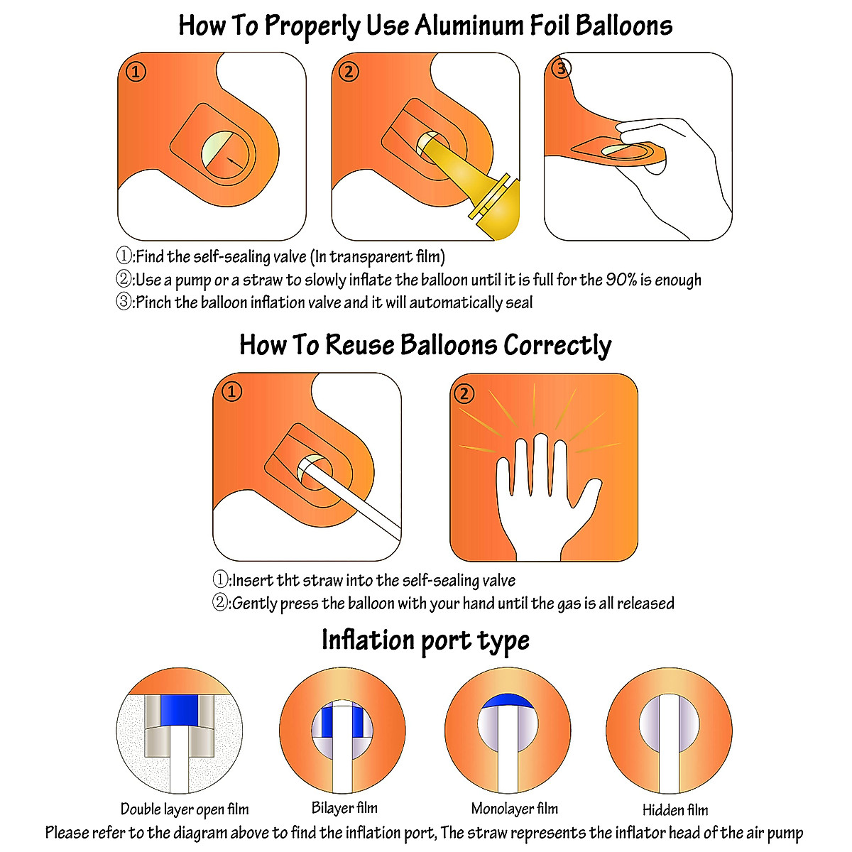 40 inch Orange Number Balloon Giant Foil Helium Balloons for 2nd Birthday Party Decorations