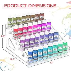 Vowcarol Clear Paint Organizer, Miniature Paint Holder 7 Layers Paint Storage Rack, Craft Paint Organizer Rack