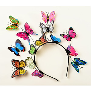 Zivyes Butterfly Fascinator Hats for Women Monarch Tea Party Headband Alice in Wonderland Hat Kentucky Derby Halloween Costume