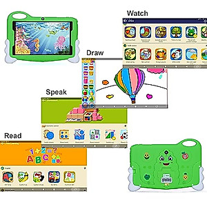 Kids Tablet for Toddlers, Android 13 7 Inches Toddler Learning Tablet, 32GB ROM Storage Dual Cameras Children Educational Kids Tablet PC(Green)