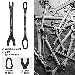 DURATECH Universal Wrench Set, Multi-functional Wrench Set, SAE & Metric, 1/4”-1”& 6-25mm, 38 sizes in 2 Piece, for Home and Car Repair