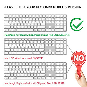 Silicone Keyboard Cover Skin for Apple Magic Keyboard with Numeric Keypad MQ052LL/A (A1843) US Layout Ultra Thin Protector Skin Accessories Transparent
