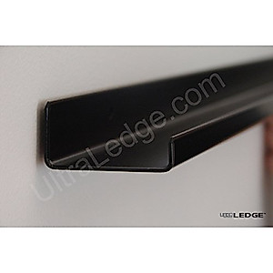 ULTRAledge 2'/24" Art Display/Picture Ledge/Floating Shelf, Metal, Modern (2" deep, Black)