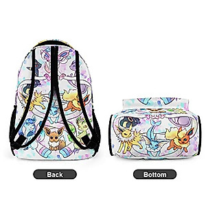 Anime Go Eev-ee Evolutions Fashion Back-Pack Travel Bag Multifunction Large Space 3D Print Campus Game Laptop Pack