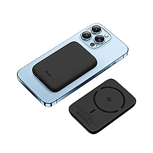 BENKS Magnetic Wireless Power Bank Compatible with Magsafe, Ultra-Thin 5000 mAh Magnetic Battery Pack for iPhone 14, iPhone 13, iPhone 12 Series, Portable Charger with USB-C Cable