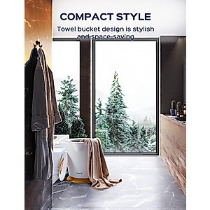 Deeroll Towel Warmer, Luxury Towel Warmer Bucket with Aromatherapy, Extra-large Towel Warmer for Relaxation & Home Spa, Auto Shut Off, Fits Up to Two 40"X70" Oversized Towels, Bathrobes, Blankets