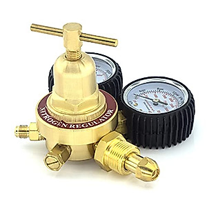 RX WELD Nitrogen Regulator with 0-600 PSI Delivery Pressure Equipment Brass Inlet Outlet Connection Gauges,Great for HVAC Purging, Brazing and Soldering
