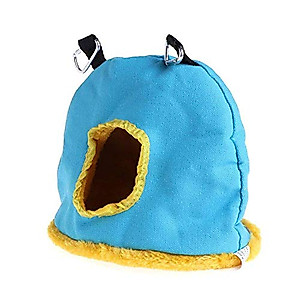 Litewoo Bird Hammock Nest Plush Warm Hanging Tent Pet Parrot Swing Bed Cave Cage for Parakeet Canary Cockatiel Lovebird Hamster Random Color (Medium)