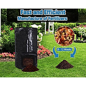 MyLifeUNIT Compost Bins Outdoor, Reusable Yard Waste Bags, 34 Gallon (2 Pack)