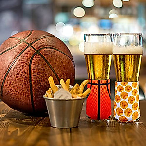 21 Pieces Basketball Pattern Beer Can Coolers 17 Oz Sports Soda Cover Coolies Sublimation Sleeves for Weddings, Bachelorette Parties Funny HTV Party Favors